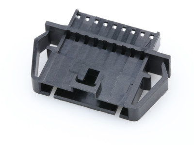SL Wire-to-Wire Panel Mount Crimp Housing, Single Row, Version B, with Mounting Ears, 9 Circuits, Black for sale