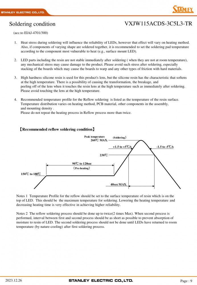 STANLEY VXJW115ACDS-3C5L3-TR datasheet, page 9