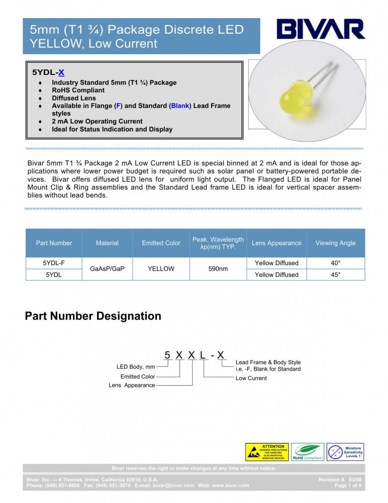 BIVAR 5YDL datasheet page 1
