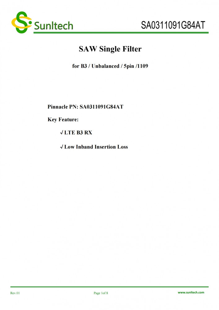SA0311091G84AT datasheet page 1