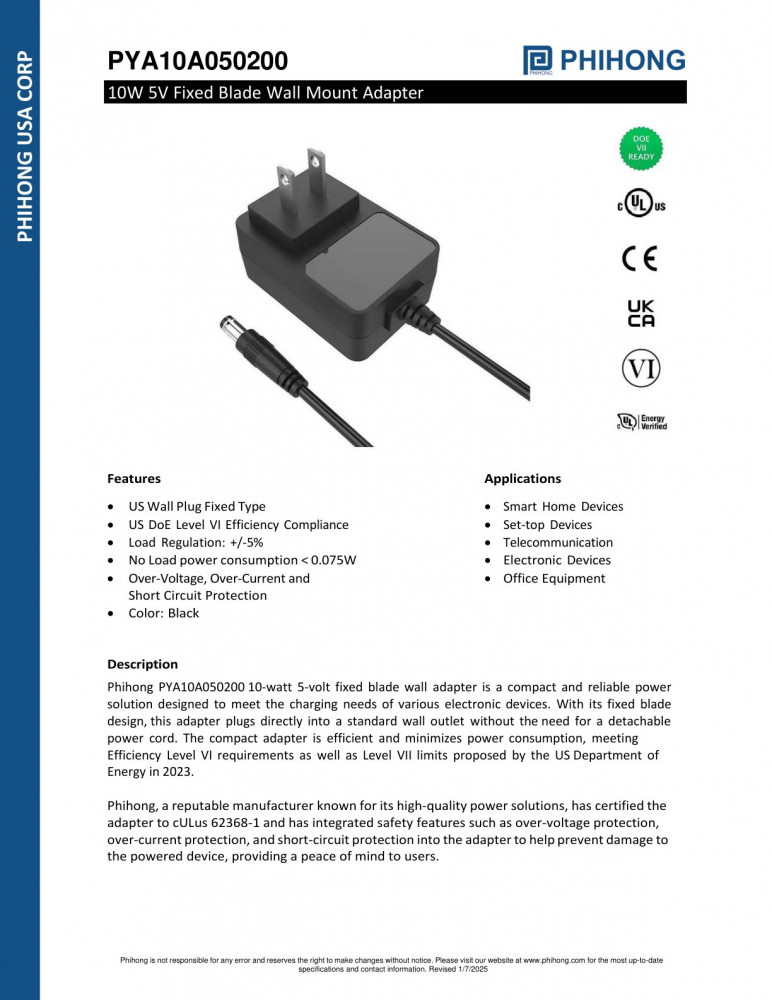PYA10A050200 technical document page 1