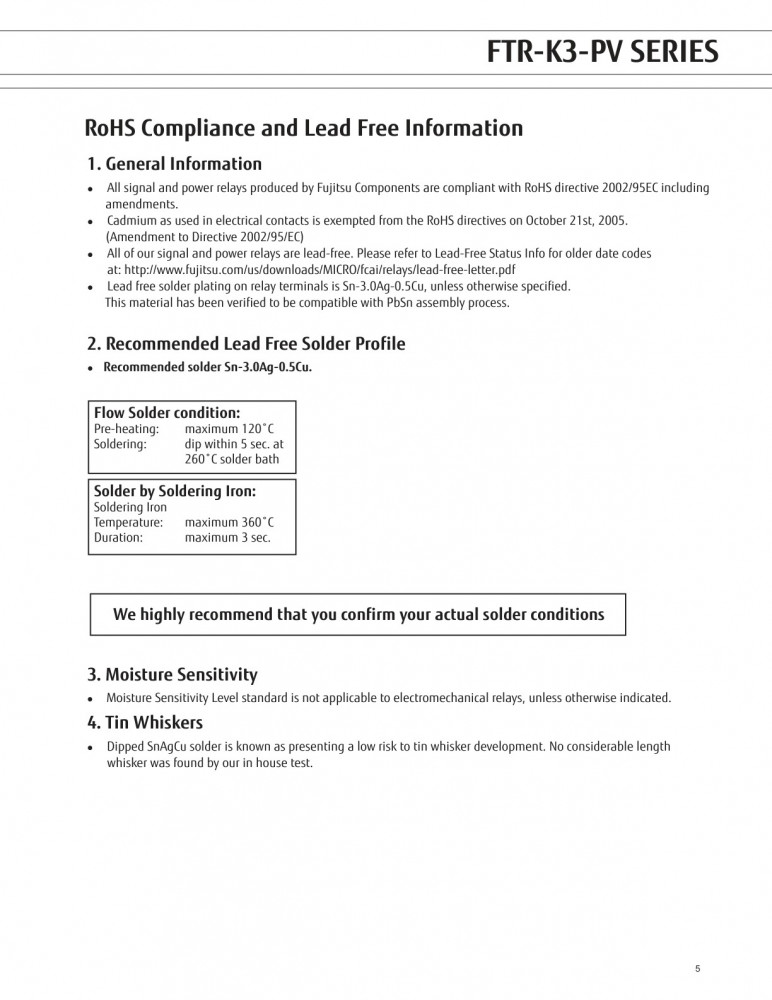 FTR-K3-PV datasheet page 5