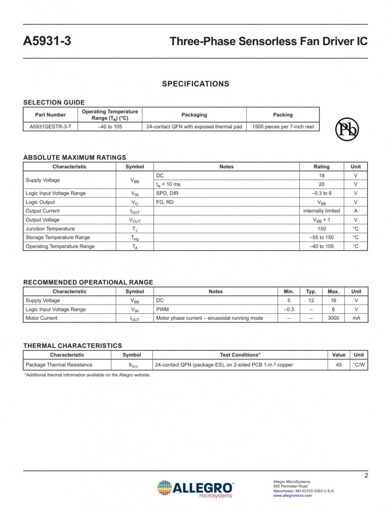 A5931-3 datasheet page 2