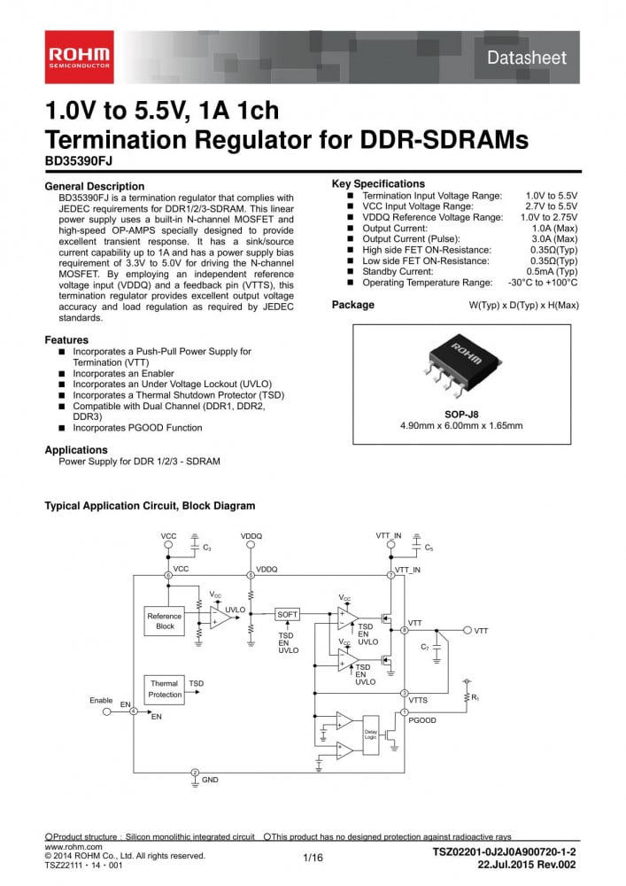BD35390FJ-E2 technical document page 1