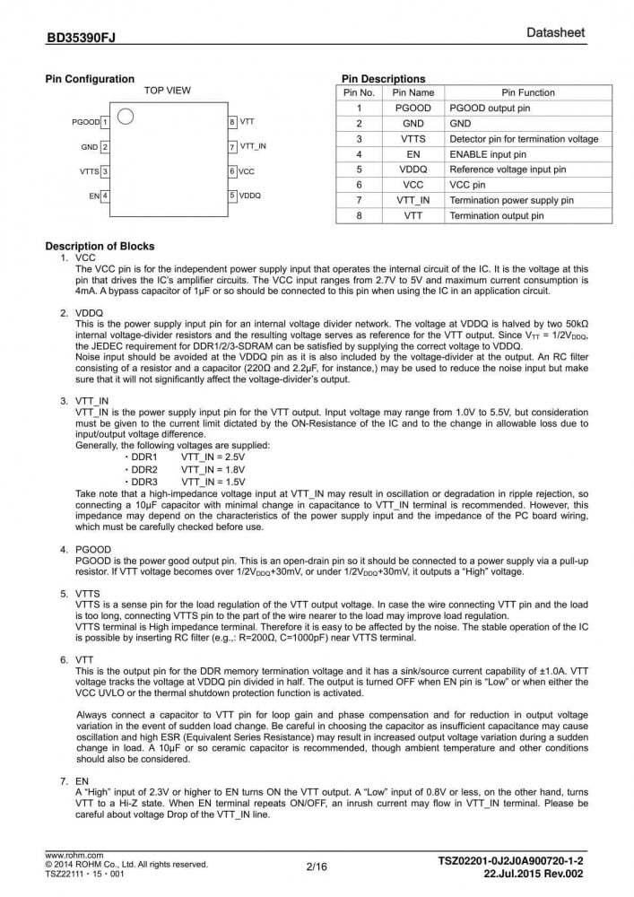 BD35390FJ-E2 technical document page 2