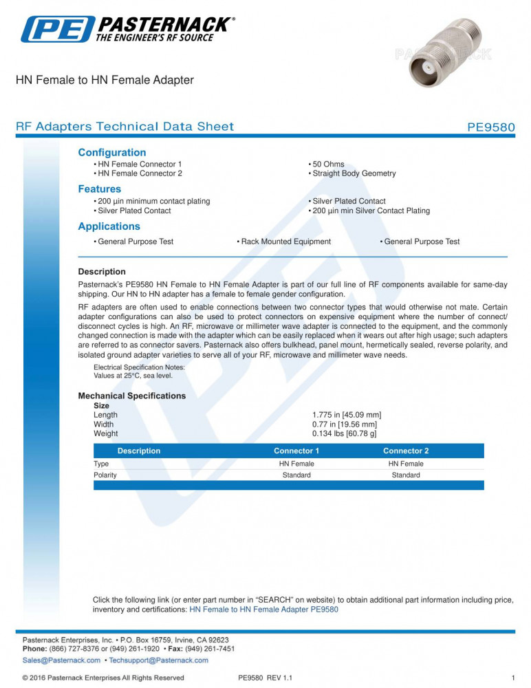 PE9580 technical document page 1