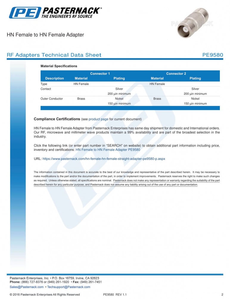 PE9580 technical document page 2