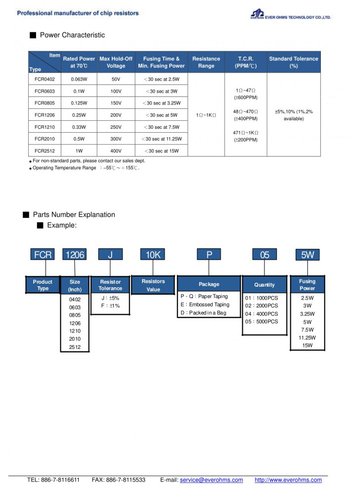 EVER OHMS FCR Series datasheet page 2