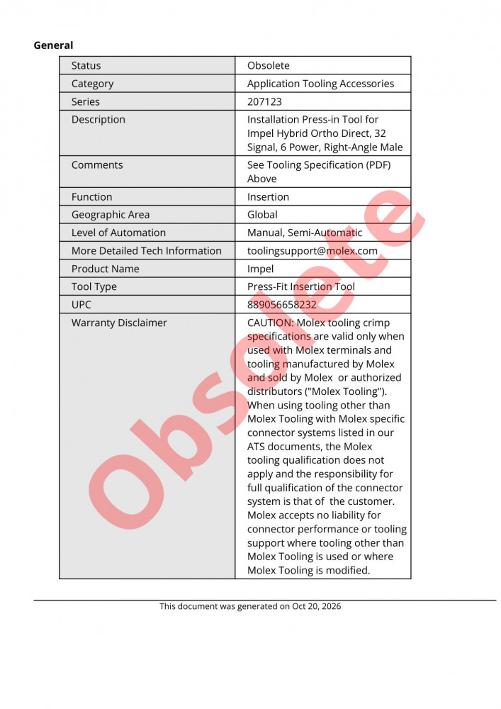 Tooling specification document image, page 2