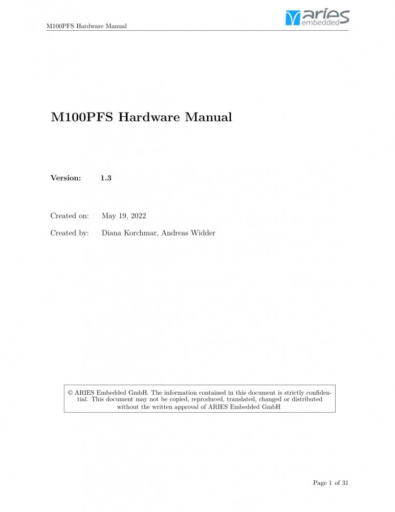 M100PFS document page 1