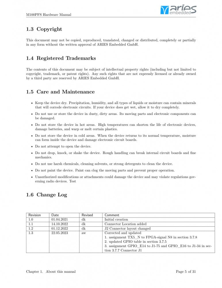 M100PFS document page 5