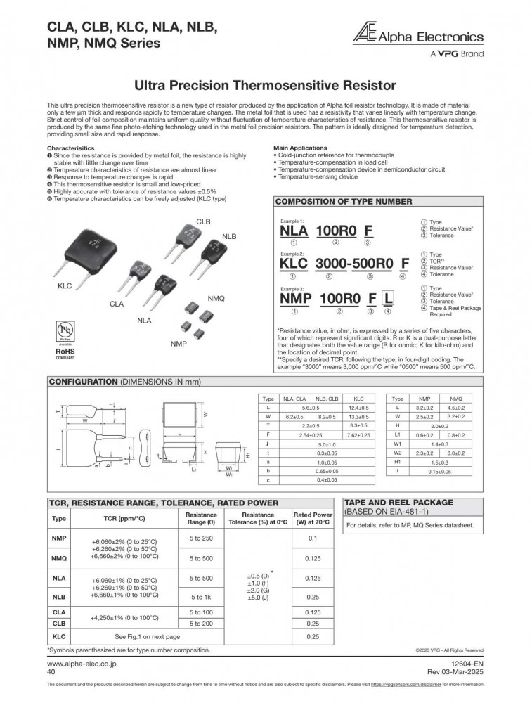 Thermosensitive resistor technical document page 1