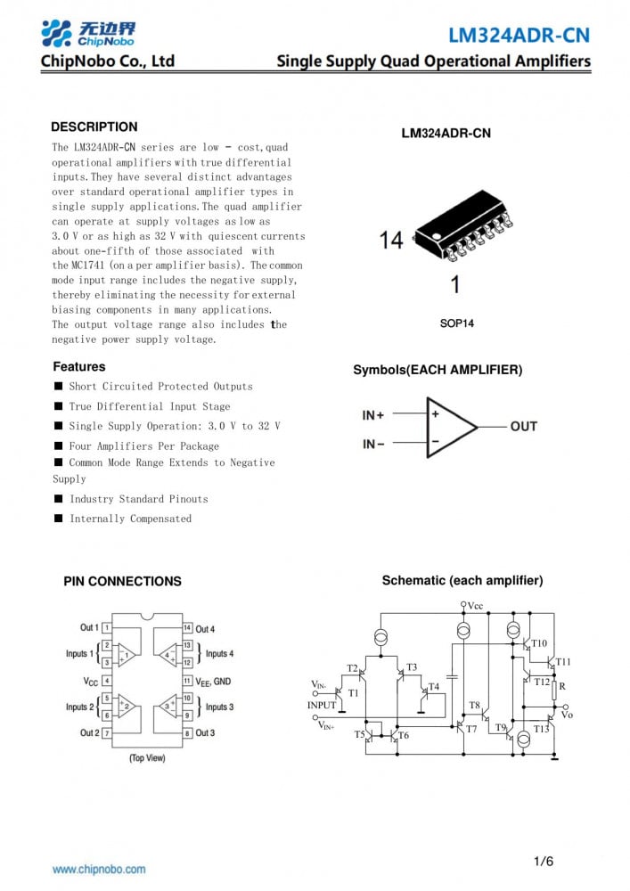 LM324ADR-CN datasheet page 1