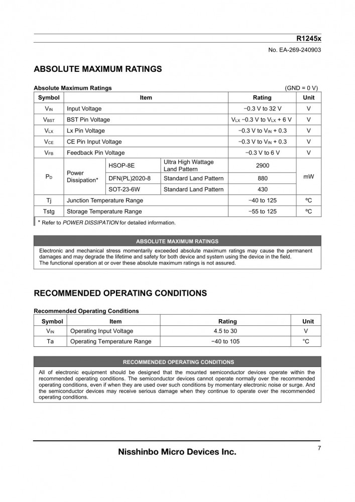 R1245x datasheet page 7