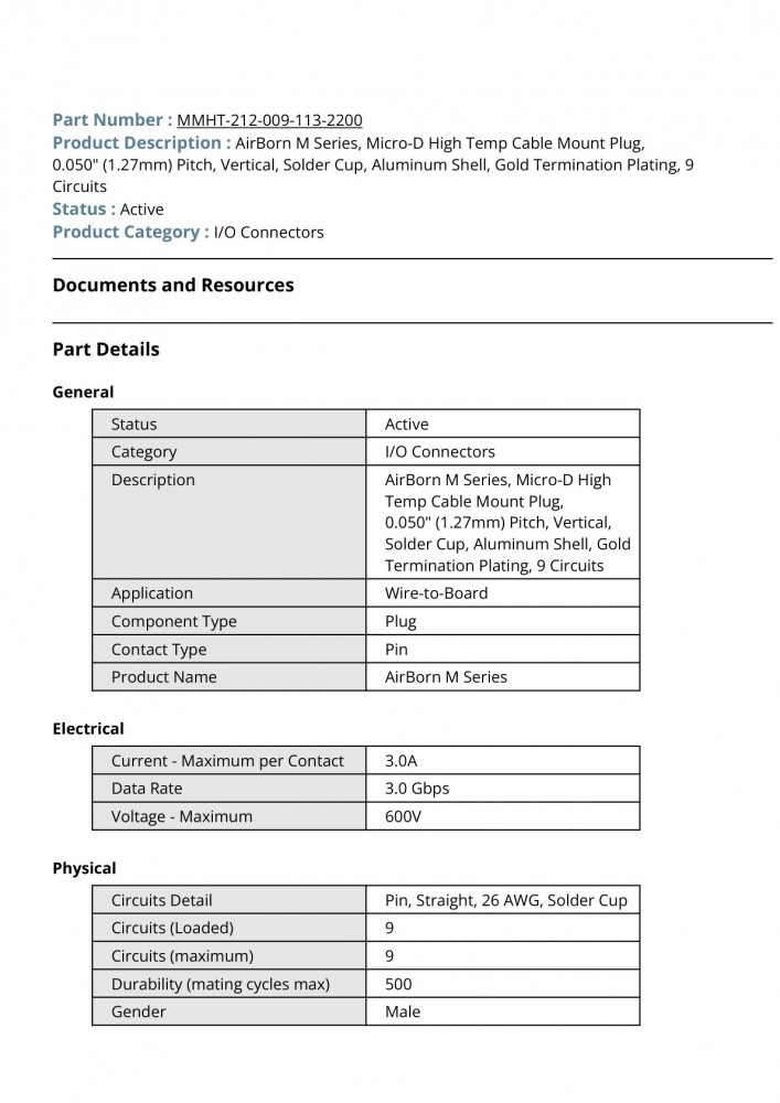 MMHT-212-009-113-2200 technical document image, page 1