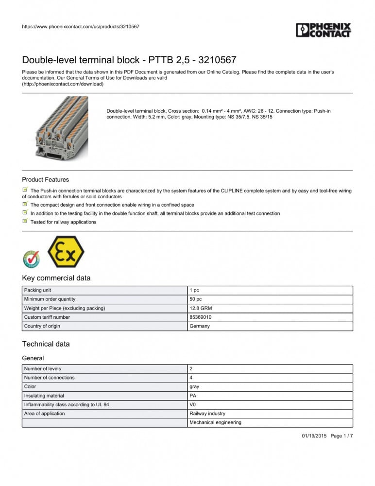 PTTB 2,5 technical document page 1