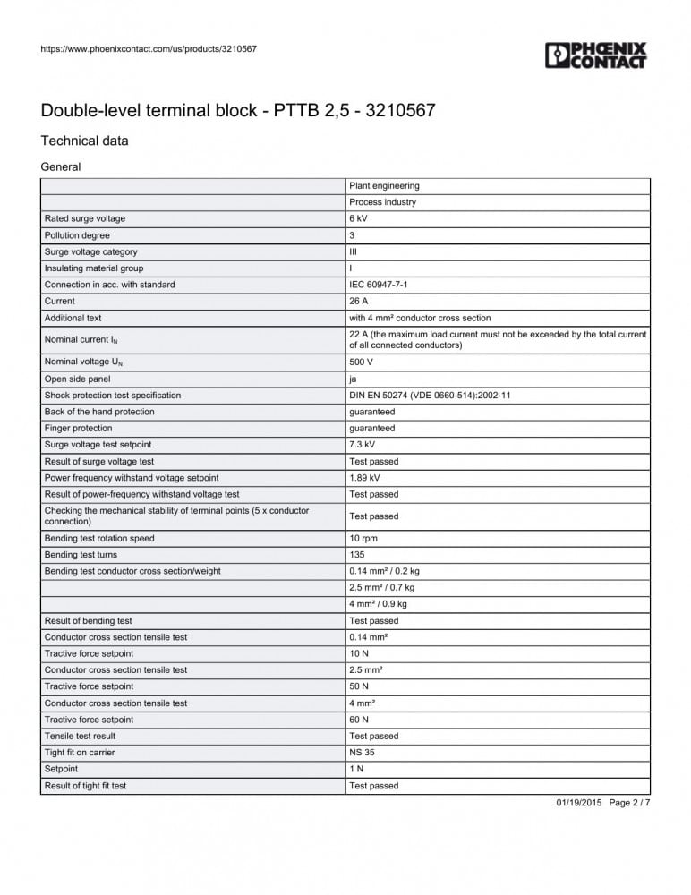 PTTB 2,5 technical document page 2