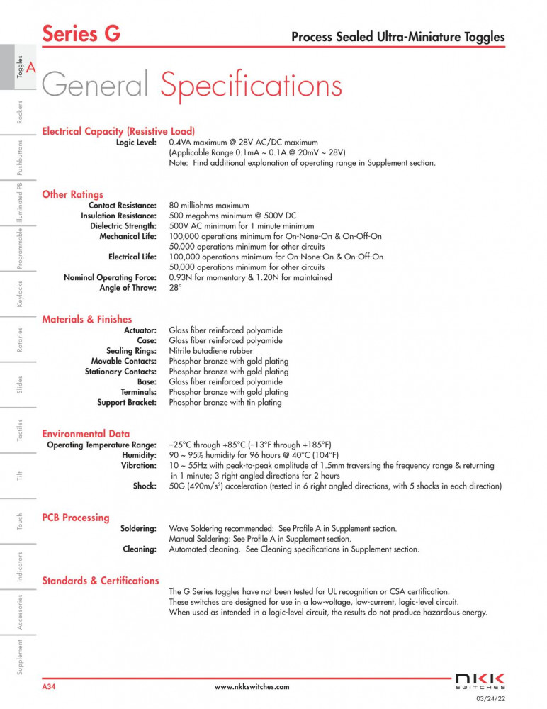 NKK G Series documentation page 1