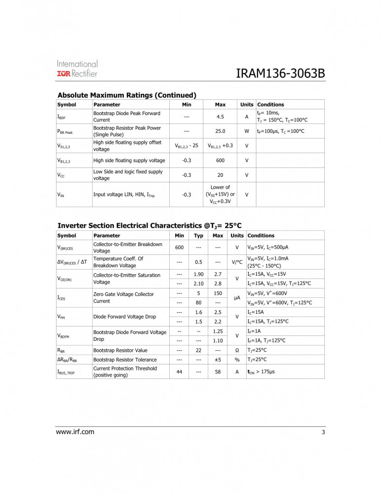 IRAM136-3063B2 datasheet page 3