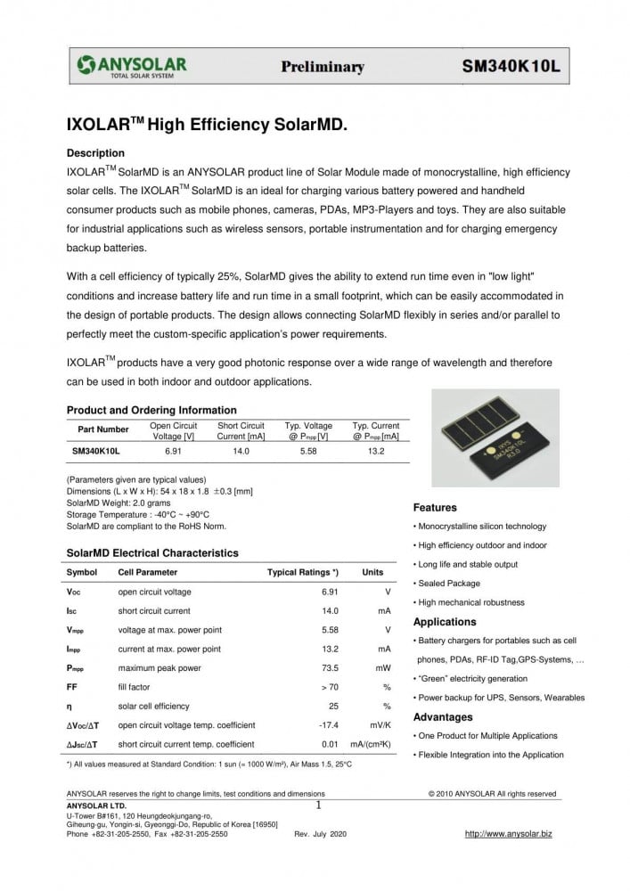 SM340K10L technical document page 1