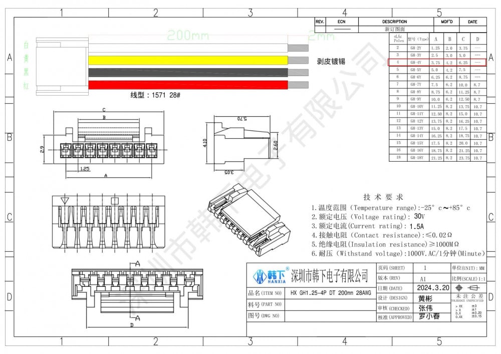 HANXIA GH series technical drawing