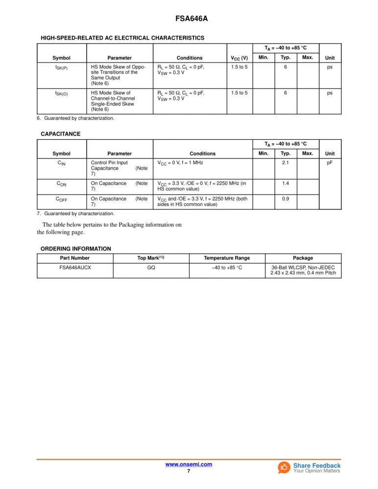 FSA646A datasheet page 7