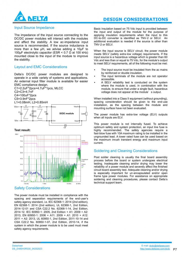 DELTA E48SH3R330 datasheet page 7