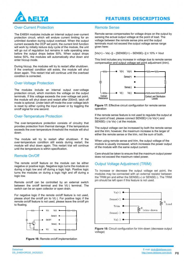 DELTA E48SH3R330 datasheet page 8