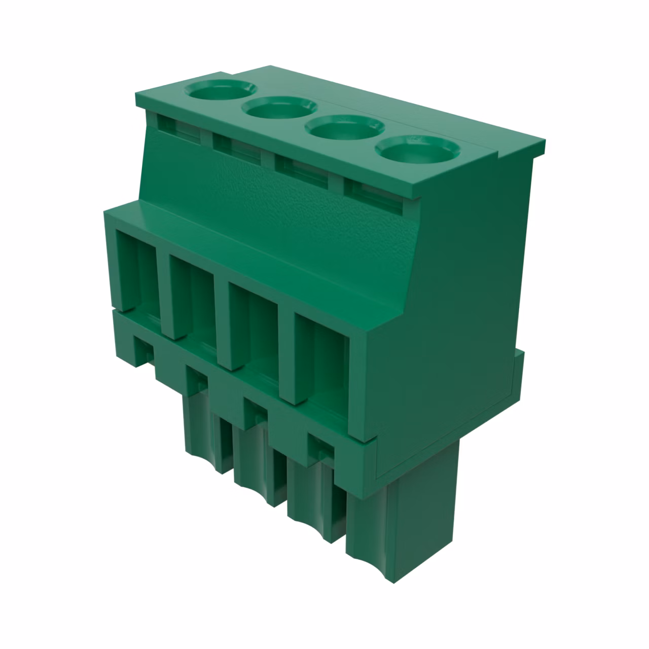 3.81mm Pitch Eurostyle Vertical Plug, with Standard Imprinting, Rear Wire Entry, Green Housing, Gold (Au) Plated, 4 Circuits for sale
