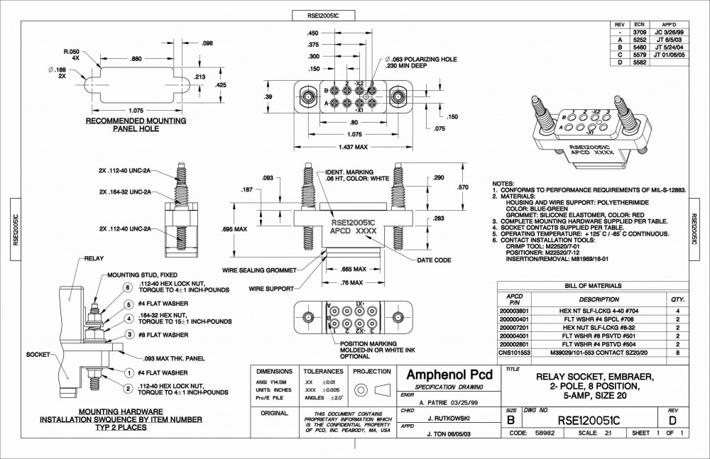 RSE120051C technical drawing page