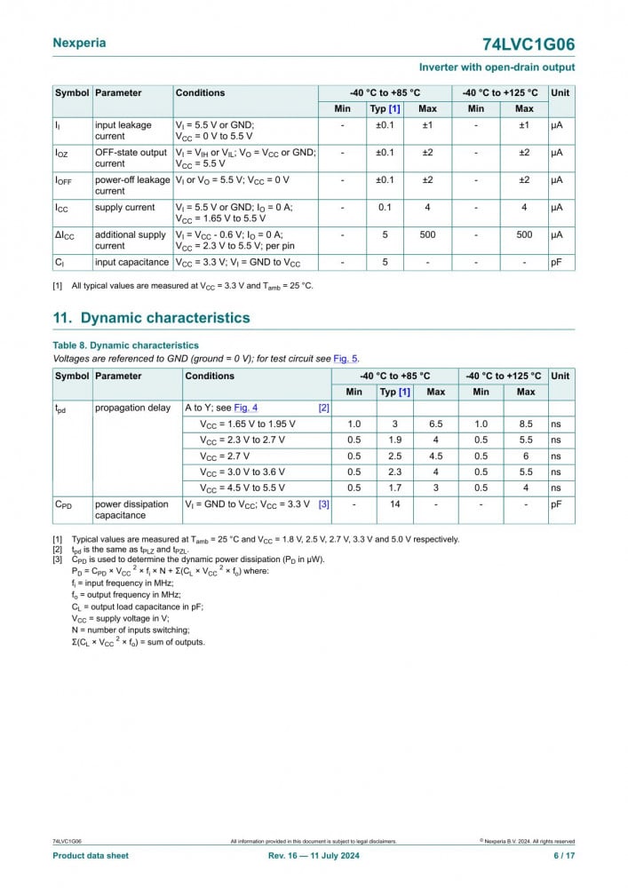 74LVC1G06GV,125 datasheet page 6