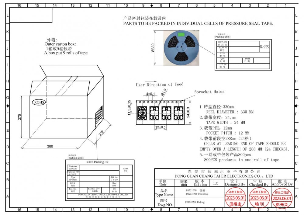 CTR R07310N0-LA3.0B2.5-B103-100 label reference