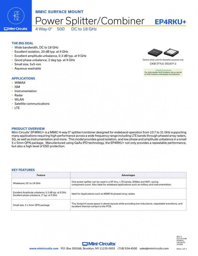 EP4RKU+ datasheet page 1