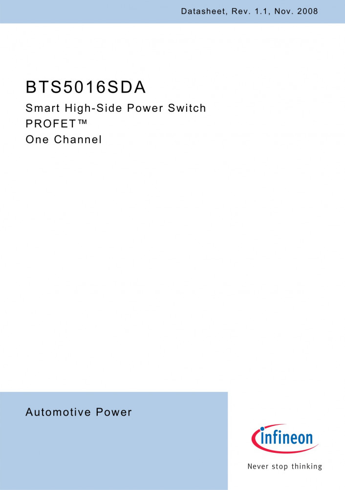 BTS5016SDA datasheet page 1