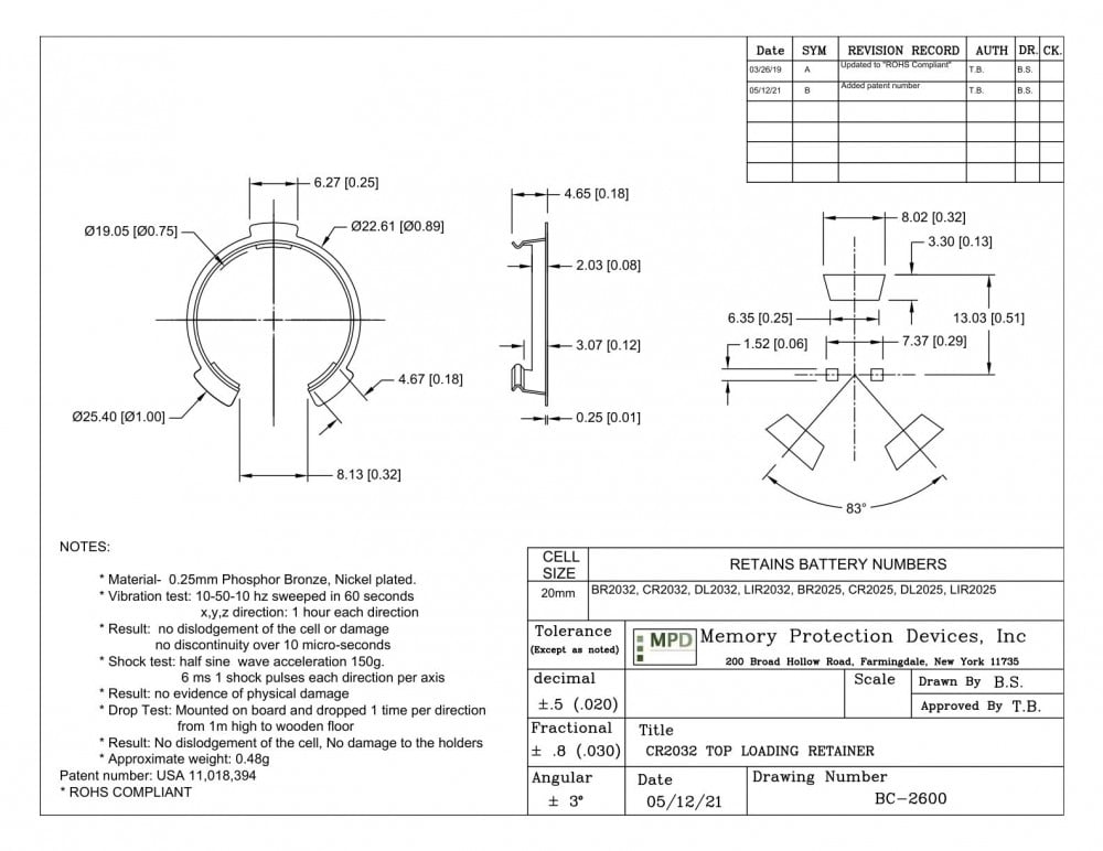 MPD BC-2600 technical drawing preview