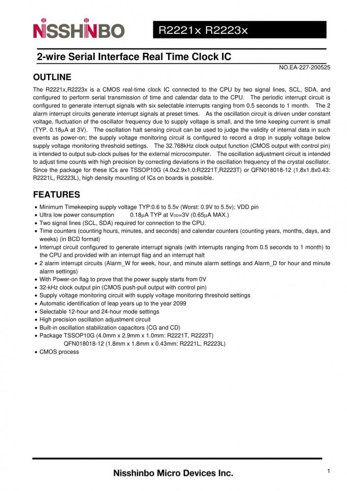 R2223 datasheet page 1