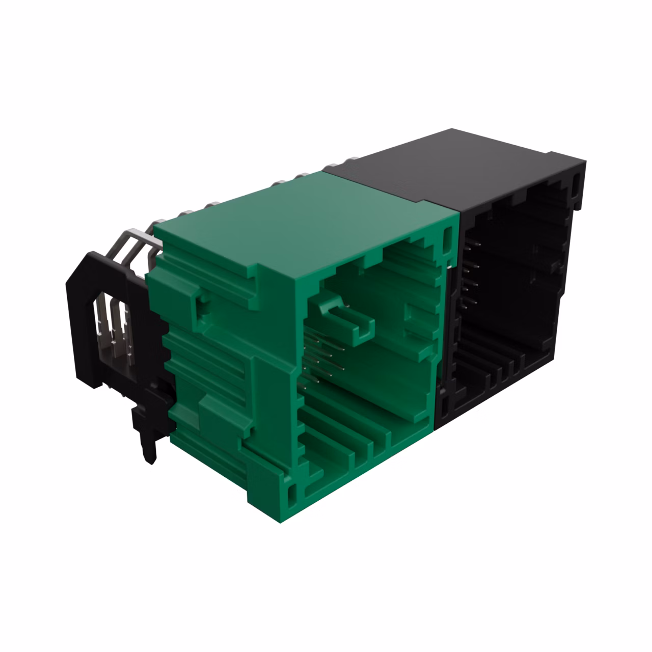 stAK50h 2 Bay Right-Angle Hybrid Header, 60 Circuits, Bay 1: 28 Circuits/Key 2/Green; Bay 2: 32 Circuits/Key 1/Black; Tube for sale