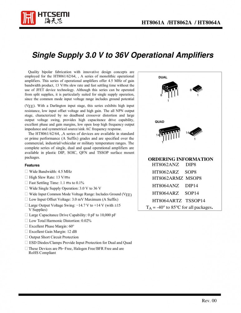 HT8061ARZ datasheet page 1