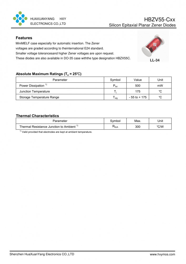 HBZV55-C5V6 datasheet page 1