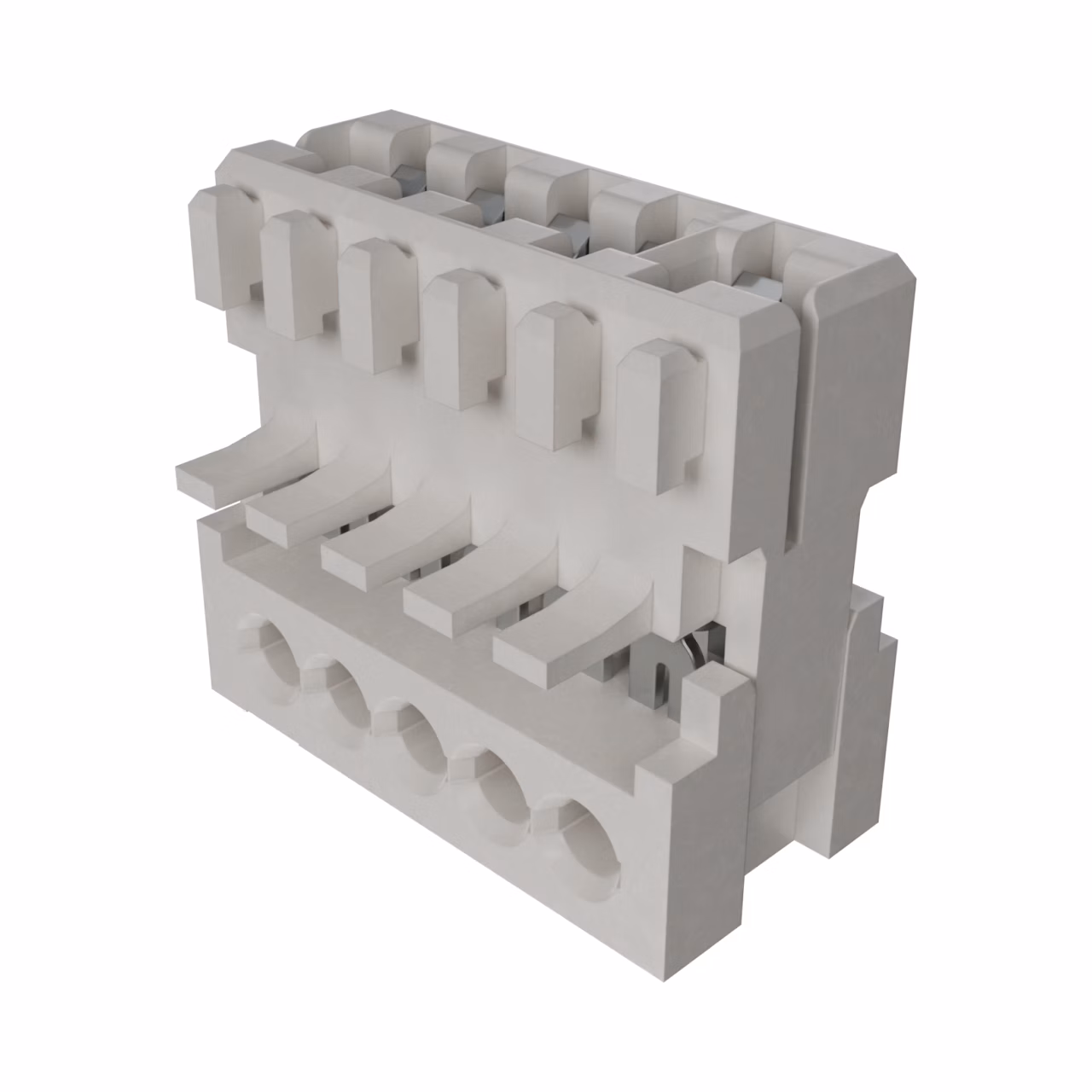 Appli-Mate RAST 2.5 IDT Housing, 2.50mm Pitch, Female, 5 Circuits, All Position Keys, Slotted Endwalls, Polarizing Rib Between 4/5 for sale