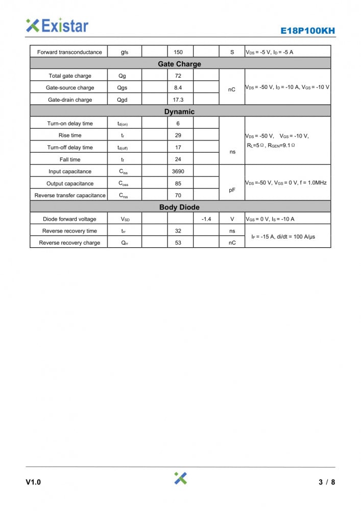 E18P100KH datasheet page 3