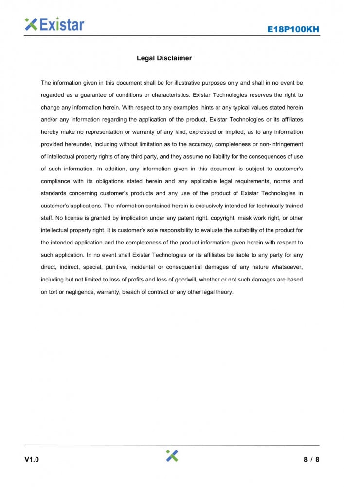 E18P100KH datasheet page 8