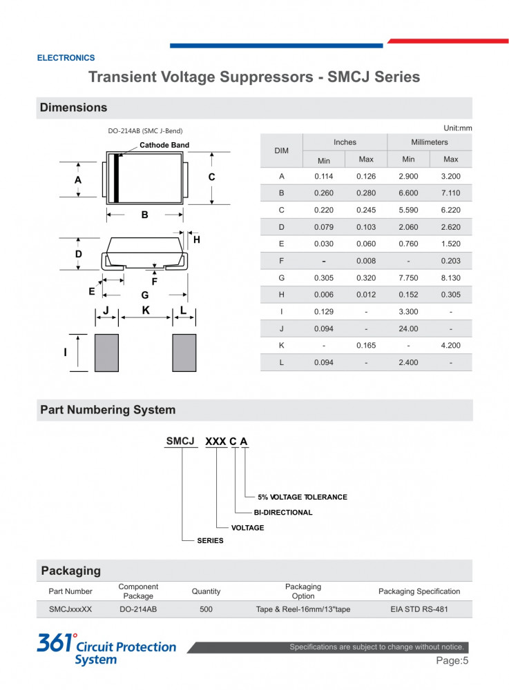 SMCJ Series datasheet page 6