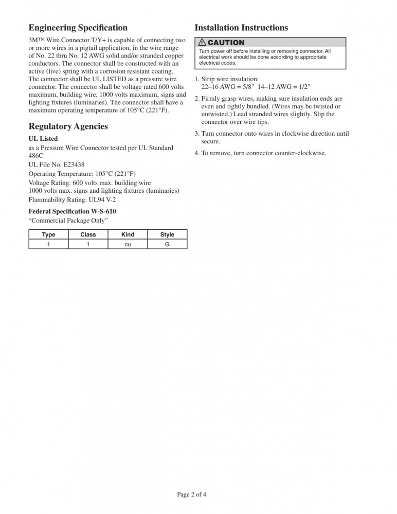 3M T/Y+POUCH technical document page 2