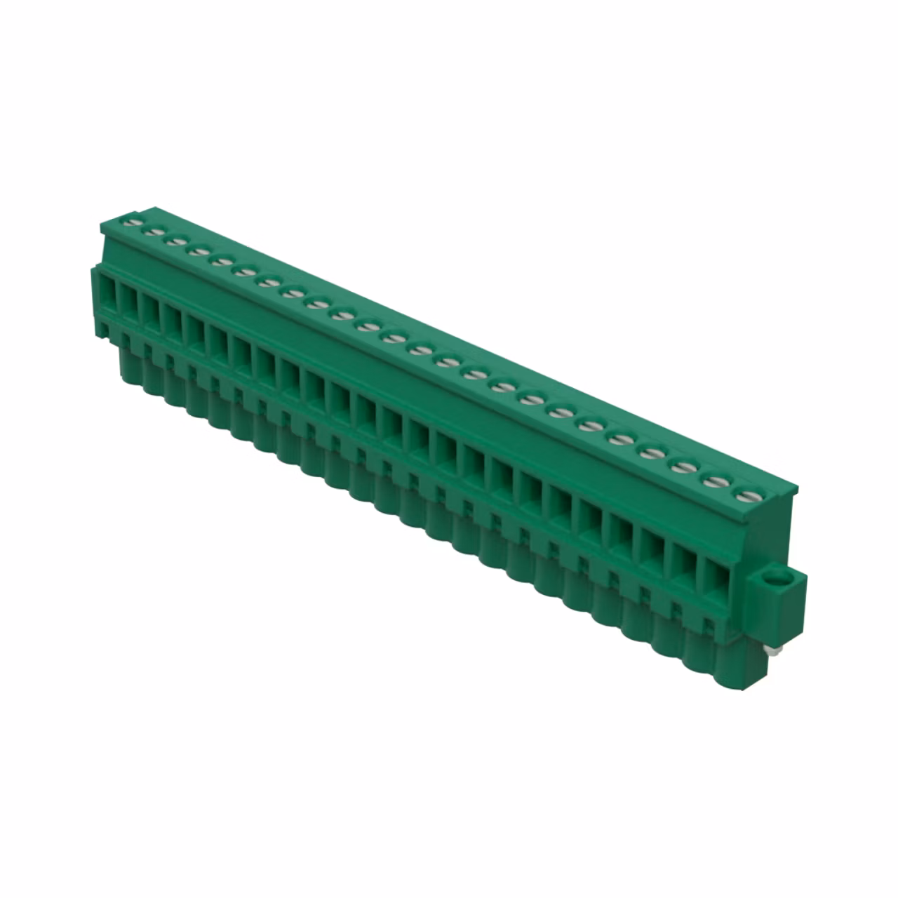 5.00mm Pitch Eurostyle Vertical Plug, with Retention Screws and Standard  Imprinting, Rear Wire Entry, Green Housing, 24 Circuits for sale