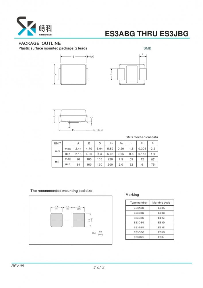 ES3GBG datasheet page 3
