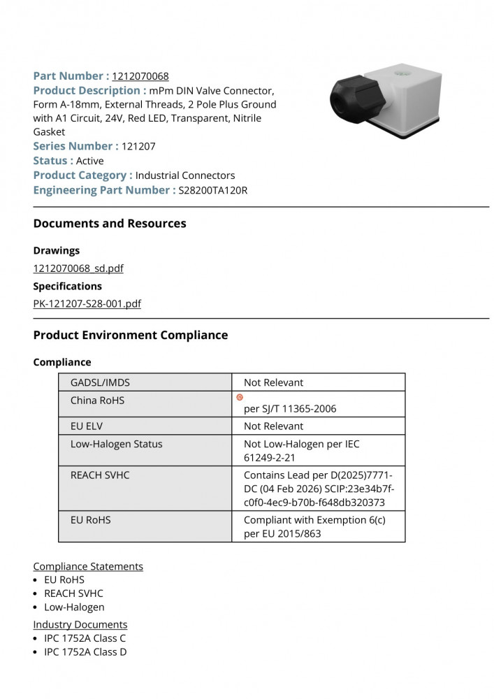 Molex S28 packaging specification image 1