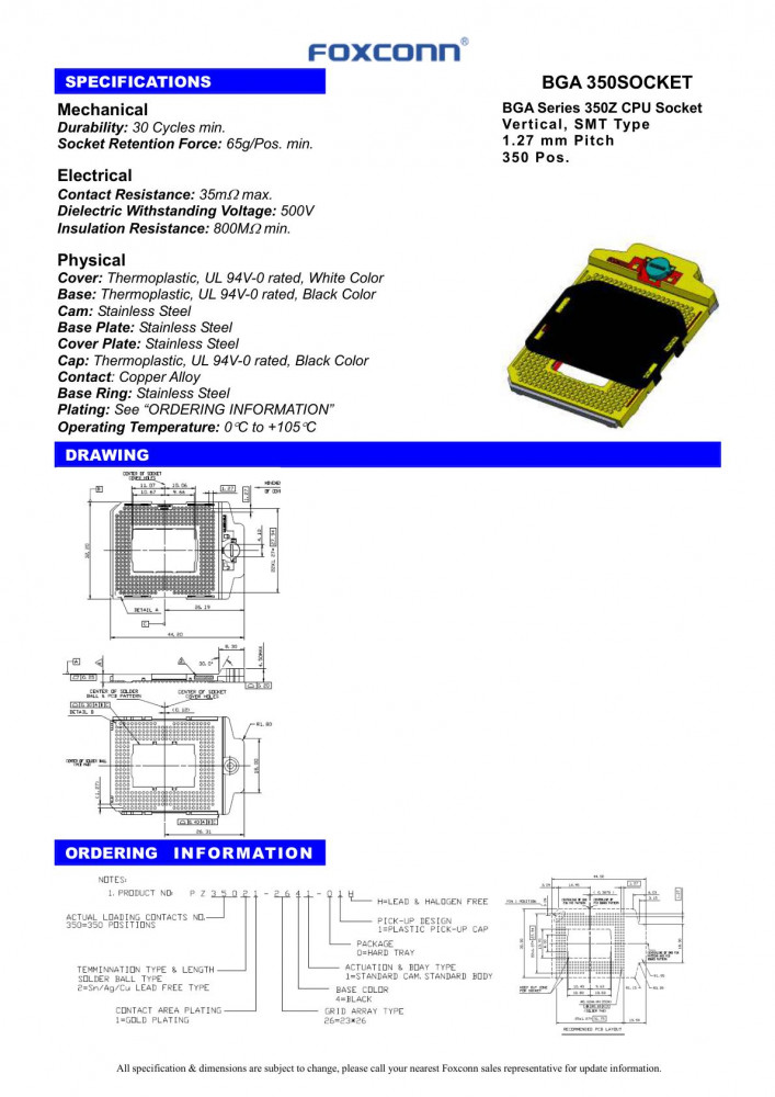 FOXCONN PZ35021-2641-01H technical document preview
