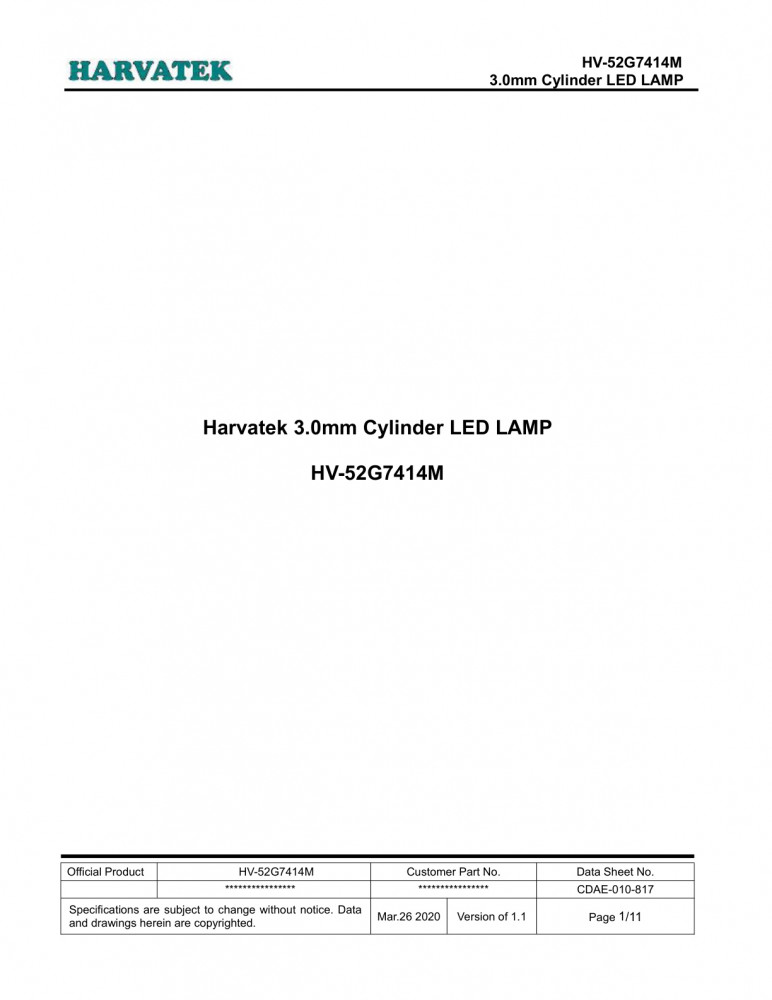 HV-52G7414M datasheet page 1