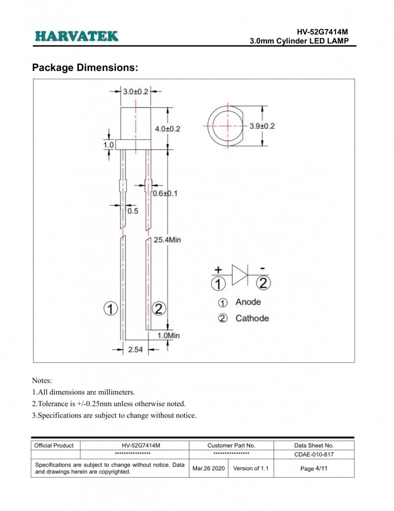 HV-52G7414M datasheet page 4